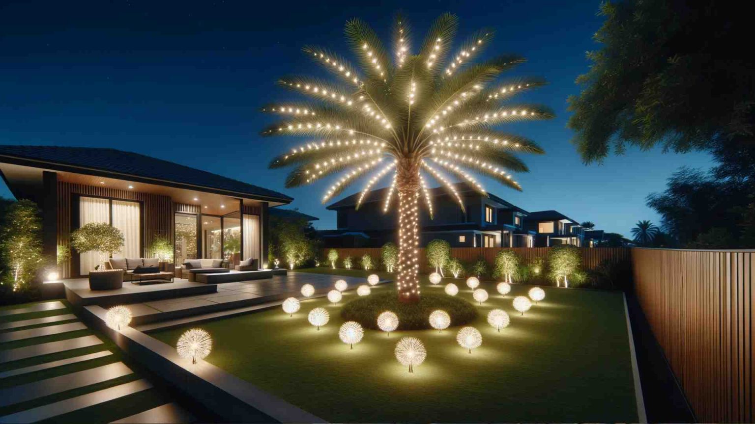 Illuminating Nature: Lighting Up a Palm Tree - Clicka Lights