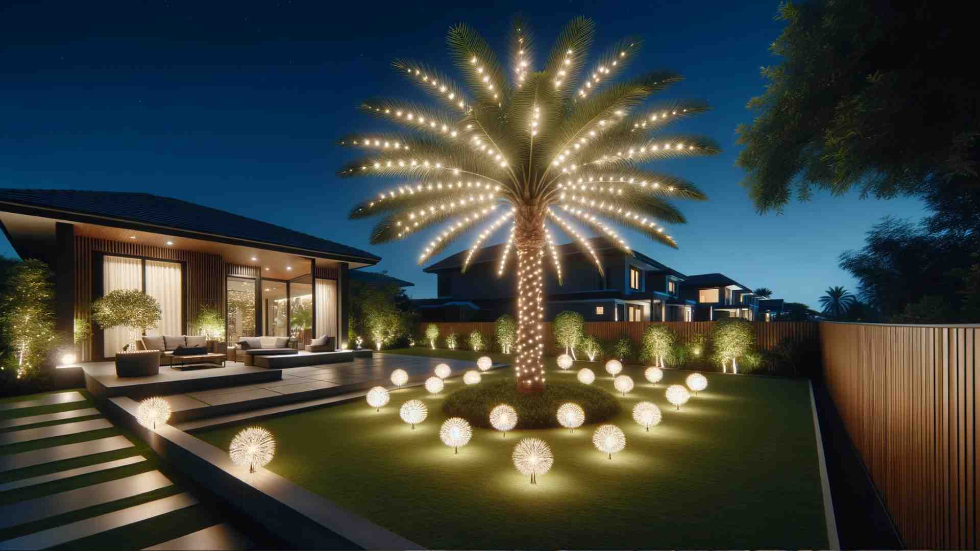 Illuminating Nature: Lighting Up a Palm Tree - Clicka Lights