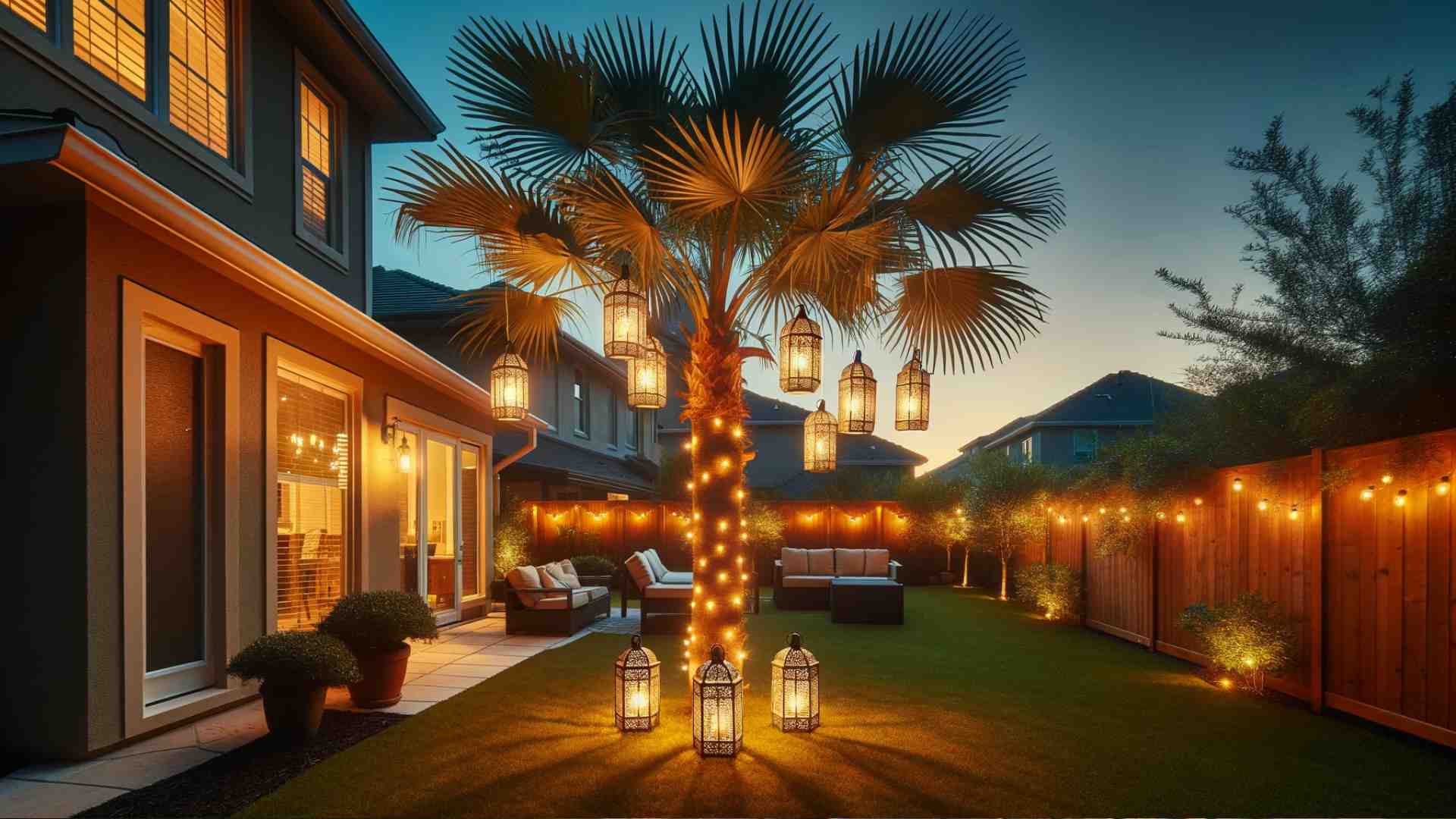 Illuminating Nature: Lighting Up a Palm Tree - Clicka Lights
