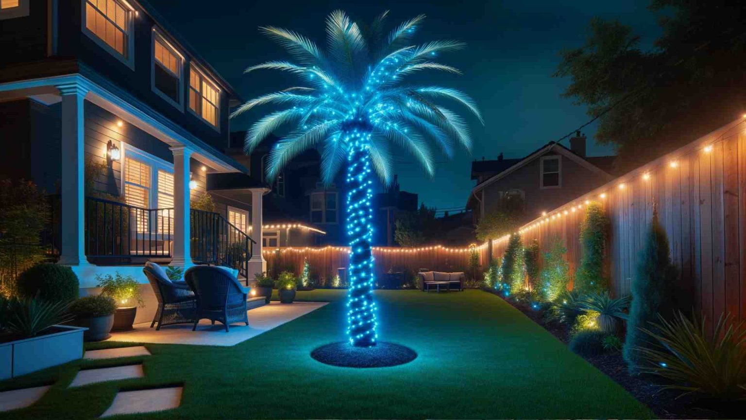 Illuminating Nature: Lighting Up a Palm Tree - Clicka Lights