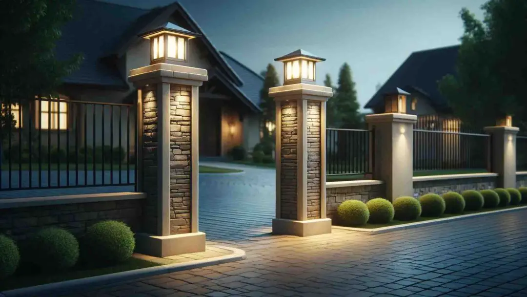 4 Amazing Stone Driveway Pillars with Lights Ideas - Clicka Lights