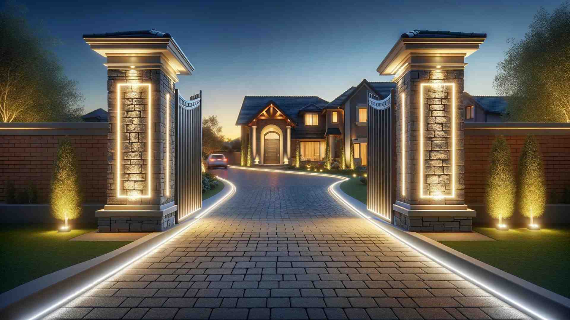 4 Amazing Stone Driveway Pillars with Lights Ideas - Clicka Lights